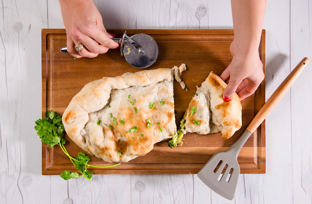 Chicken Curry Stuffed Calzone - Happy + Nourished