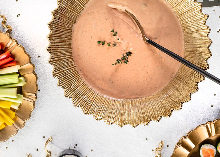 Creamy Hot Harissa Dip - Happy + Nourished